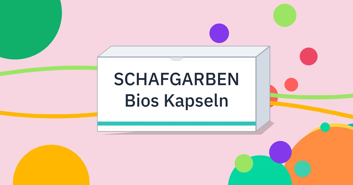 Symbolbild: Packung mit der Aufschrift SCHAFGARBEN Bios Kapseln (PZN 08404180) – Verfügbarkeit und Bezug in Apotheken in Frankfurt am Main