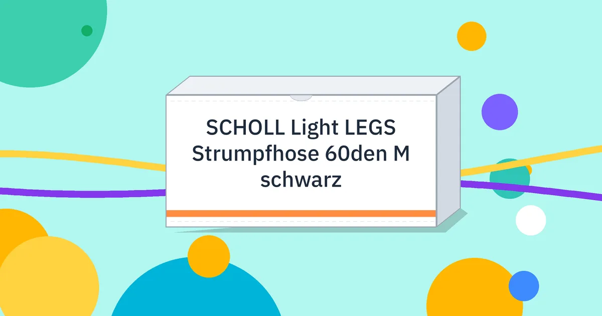 Symbolbild: Packung mit der Aufschrift SCHOLL Light LEGS Strumpfhose 60den M schwarz (PZN 12388802) – Verfügbarkeit und Bezug in Apotheken in Frankfurt am Main