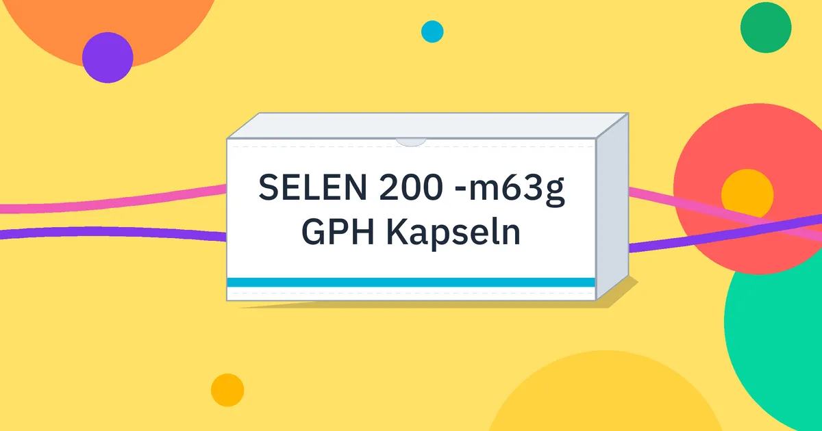 Symbolbild: Packung mit der Aufschrift SELEN 200 -m63g GPH Kapseln (PZN 06923527) – Verfügbarkeit und Bezug in Apotheken in Frankfurt am Main