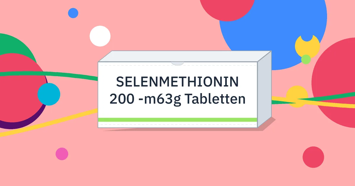 Symbolbild: Packung mit der Aufschrift SELENMETHIONIN 200 -m63g Tabletten (PZN 15871835) – Verfügbarkeit und Bezug in Apotheken in Frankfurt am Main