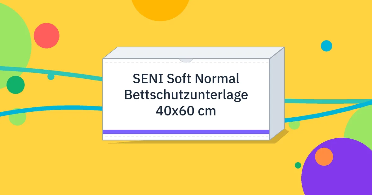 Symbolbild: Packung mit der Aufschrift SENI Soft Normal Bettschutzunterlage 40x60 cm (PZN 13366168) – Verfügbarkeit und Bezug in Apotheken in Frankfurt am Main