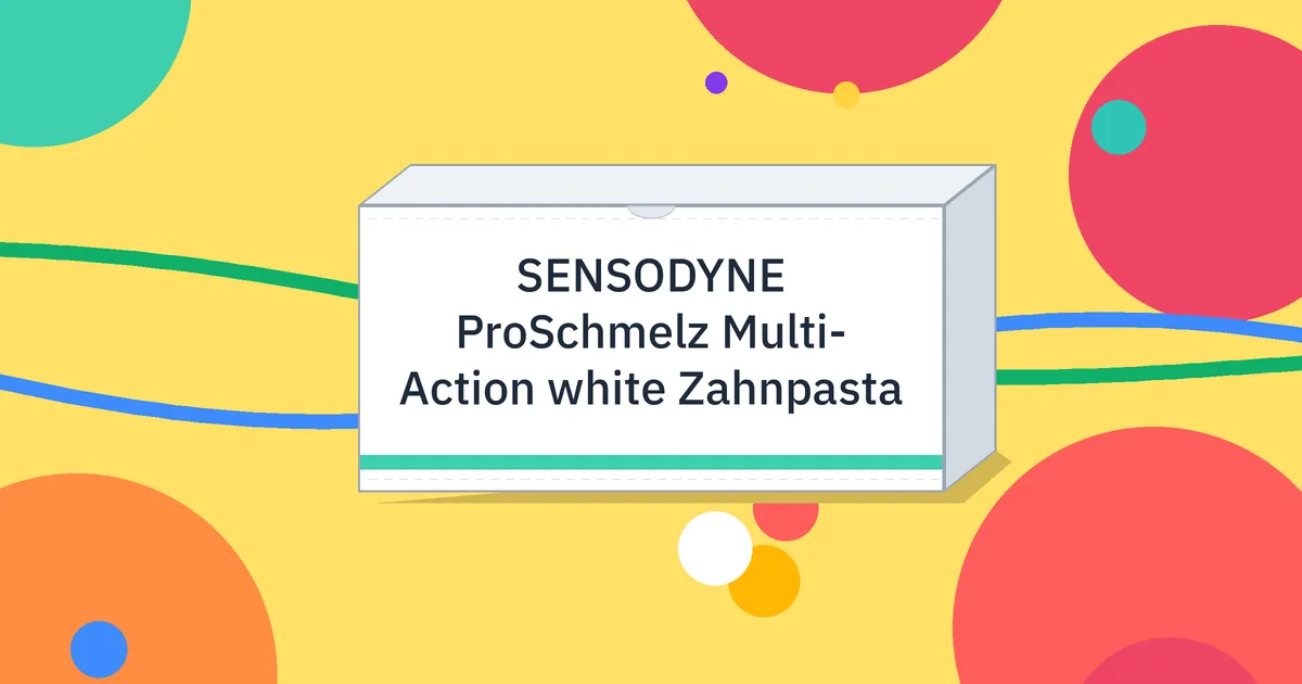 Symbolbild: Packung mit der Aufschrift SENSODYNE ProSchmelz Multi-Action white Zahnpasta (PZN 10144697) – Verfügbarkeit und Bezug in Apotheken in Frankfurt am Main