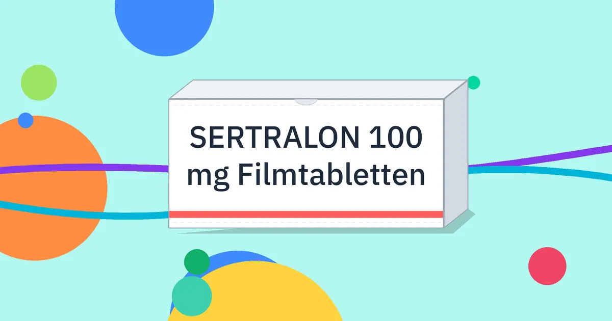Symbolbild: Packung mit der Aufschrift SERTRALON 100 mg Filmtabletten (PZN 12901174) – Verfügbarkeit und Bezug in Apotheken in Frankfurt am Main
