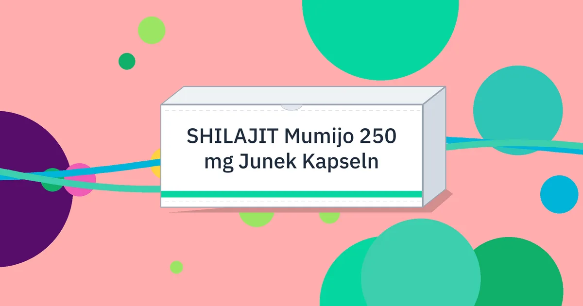 Symbolbild: Packung mit der Aufschrift SHILAJIT Mumijo 250 mg Junek Kapseln (PZN 20809005) – Verfügbarkeit und Bezug in Apotheken in Frankfurt am Main