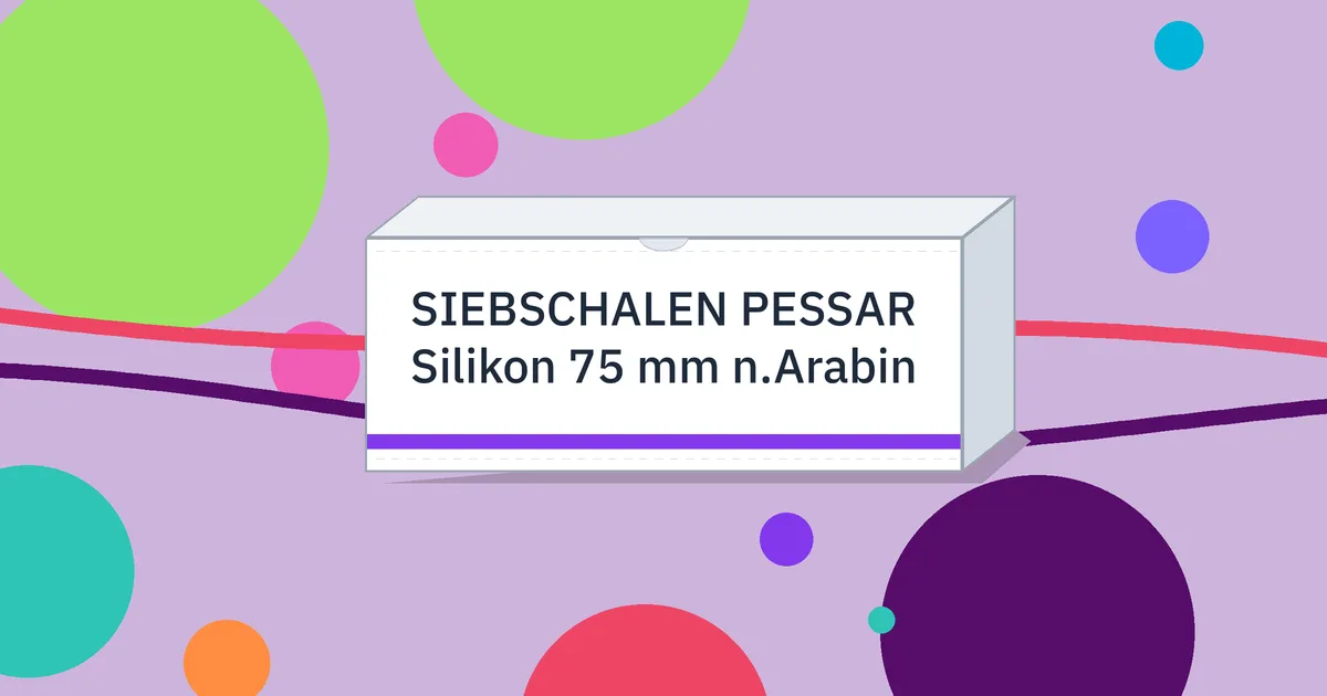Symbolbild: Packung mit der Aufschrift SIEBSCHALEN PESSAR Silikon 75 mm n.Arabin (PZN 00242039) – Verfügbarkeit und Bezug in Apotheken in Frankfurt am Main