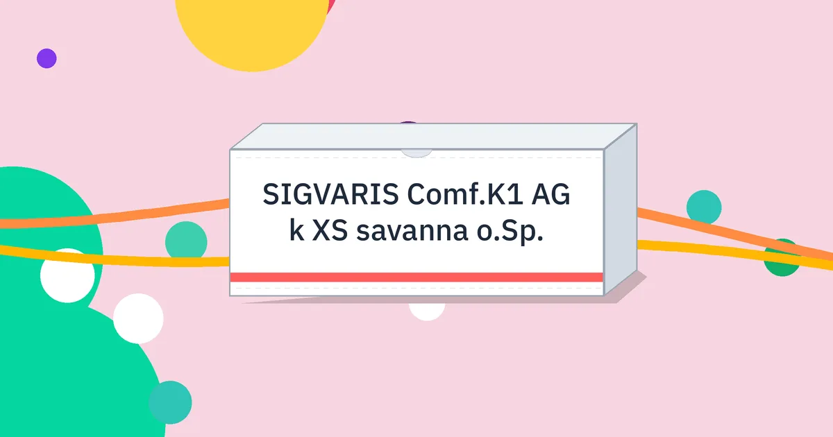 Symbolbild: Packung mit der Aufschrift SIGVARIS Comf.K1 AG k XS savanna o.Sp. (PZN 17095111) – Verfügbarkeit und Bezug in Apotheken in Frankfurt am Main