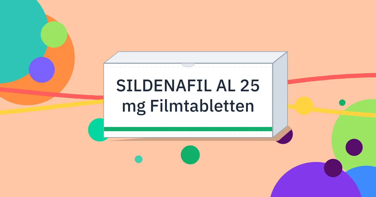 Symbolbild: Packung mit der Aufschrift SILDENAFIL AL 25 mg Filmtabletten (PZN 02818868) – Verfügbarkeit und Bezug in Apotheken in Frankfurt am Main