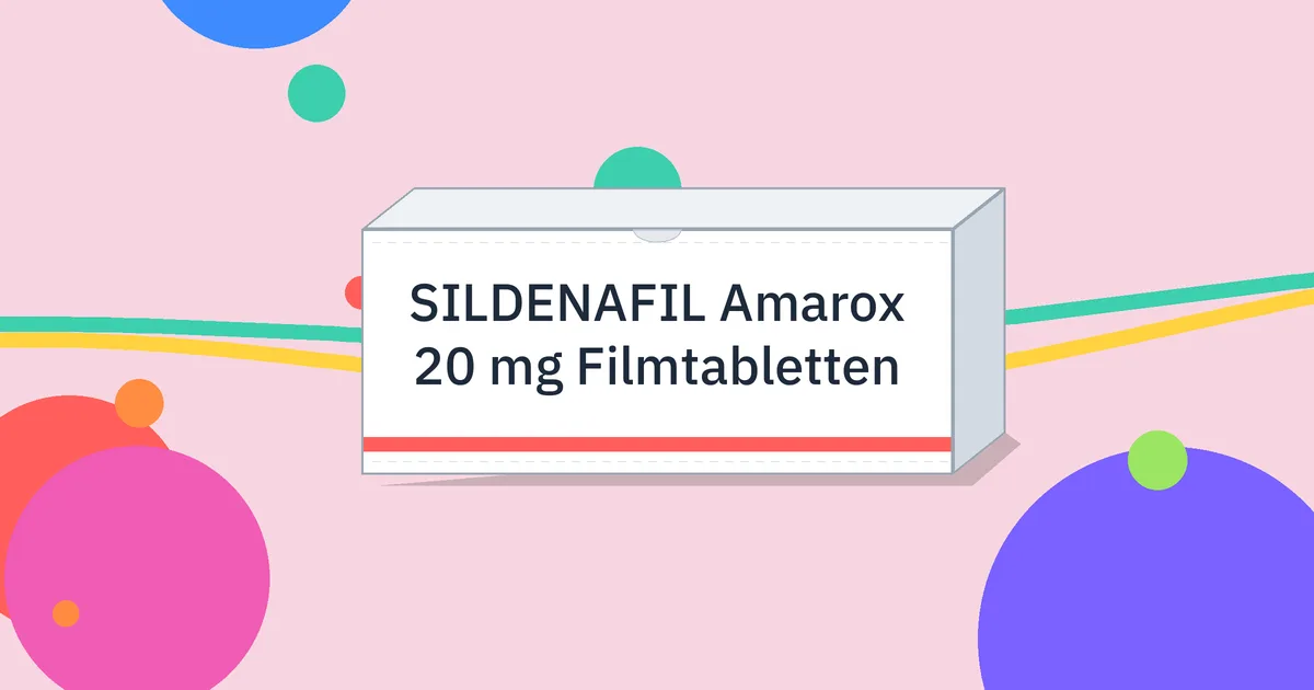 Symbolbild: Packung mit der Aufschrift SILDENAFIL Amarox 20 mg Filmtabletten (PZN 16804812) – Verfügbarkeit und Bezug in Apotheken in Frankfurt am Main