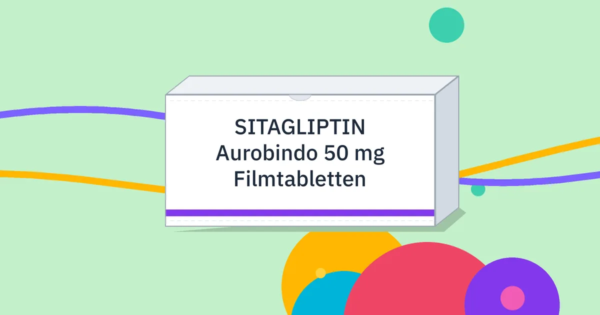 Symbolbild: Packung mit der Aufschrift SITAGLIPTIN Aurobindo 50 mg Filmtabletten (PZN 17844989) – Verfügbarkeit und Bezug in Apotheken in Frankfurt am Main