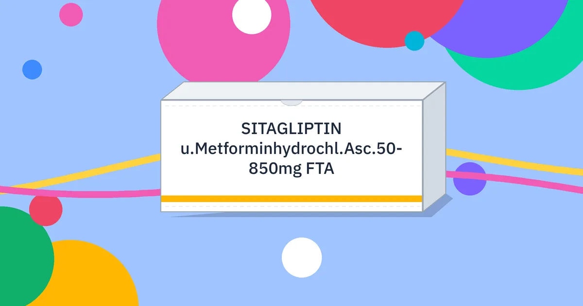 Symbolbild: Packung mit der Aufschrift SITAGLIPTIN u.Metforminhydrochl.Asc.50-850mg FTA (PZN 19184600) – Verfügbarkeit und Bezug in Apotheken in Frankfurt am Main