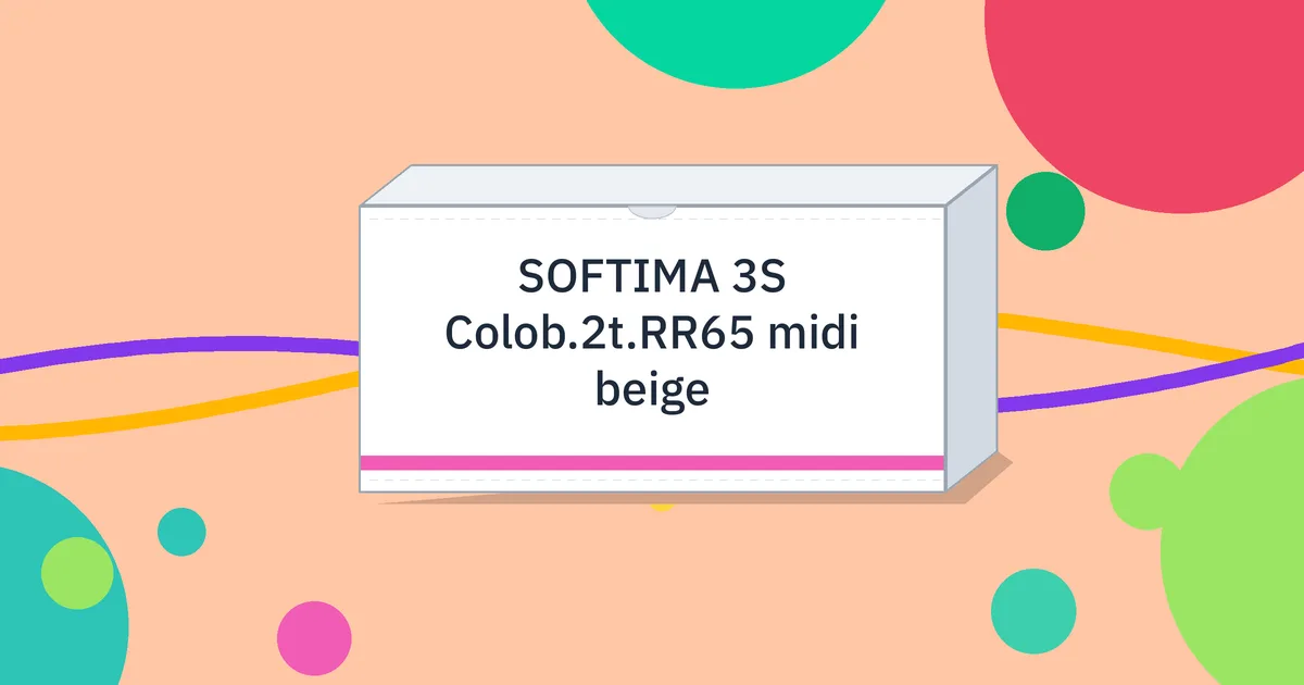 Symbolbild: Packung mit der Aufschrift SOFTIMA 3S Colob.2t.RR65 midi beige (PZN 04760162) – Verfügbarkeit und Bezug in Apotheken in Frankfurt am Main