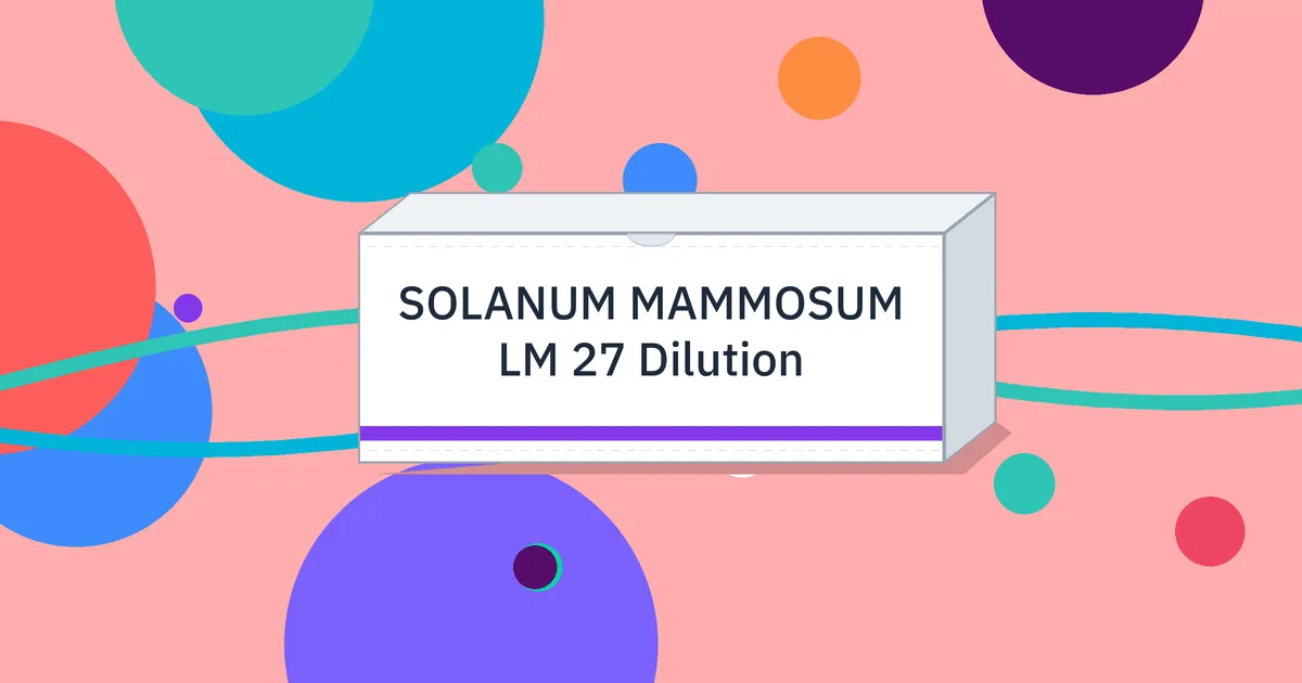 Symbolbild: Packung mit der Aufschrift SOLANUM MAMMOSUM LM 27 Dilution (PZN 13192550) – Verfügbarkeit und Bezug in Apotheken in Frankfurt am Main
