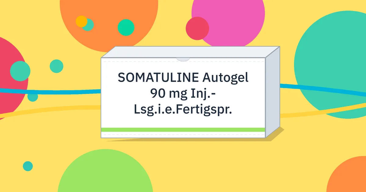 Symbolbild: Packung mit der Aufschrift SOMATULINE Autogel 90 mg Inj.-Lsg.i.e.Fertigspr. (PZN 19711206) – Verfügbarkeit und Bezug in Apotheken in Frankfurt am Main