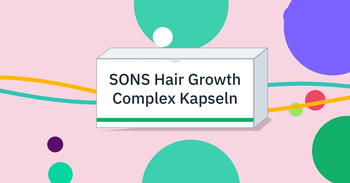 Symbolbild: Packung mit der Aufschrift SONS Hair Growth Complex Kapseln (PZN 19944100) – Verfügbarkeit und Bezug in Apotheken in Frankfurt am Main
