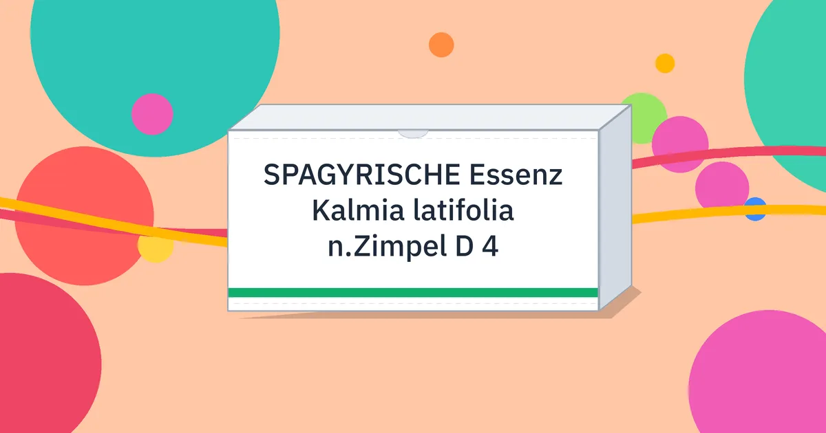 Symbolbild: Packung mit der Aufschrift SPAGYRISCHE Essenz Kalmia latifolia n.Zimpel D 4 (PZN 14281534) – Verfügbarkeit und Bezug in Apotheken in Frankfurt am Main