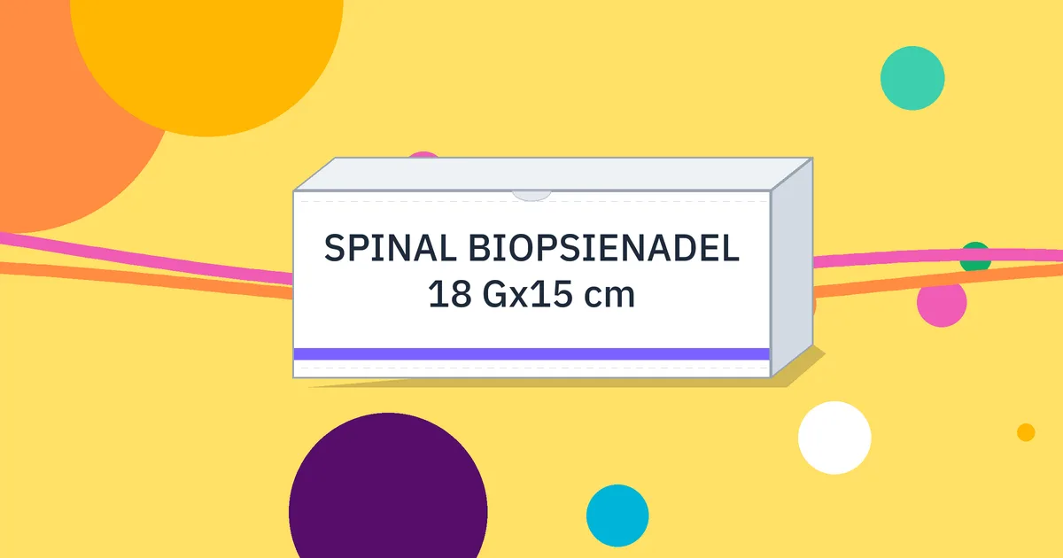 Symbolbild: Packung mit der Aufschrift SPINAL BIOPSIENADEL 18 Gx15 cm (PZN 00296555) – Verfügbarkeit und Bezug in Apotheken in Frankfurt am Main