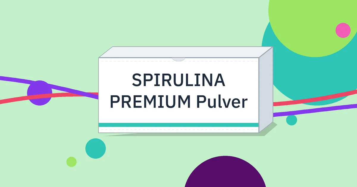 Symbolbild: Packung mit der Aufschrift SPIRULINA PREMIUM Pulver (PZN 10008238) – Verfügbarkeit und Bezug in Apotheken in Frankfurt am Main