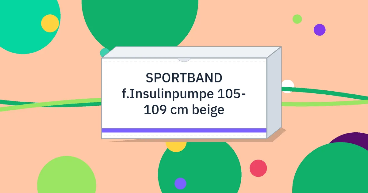 Symbolbild: Packung mit der Aufschrift SPORTBAND f.Insulinpumpe 105-109 cm beige (PZN 12461350) – Verfügbarkeit und Bezug in Apotheken in Frankfurt am Main