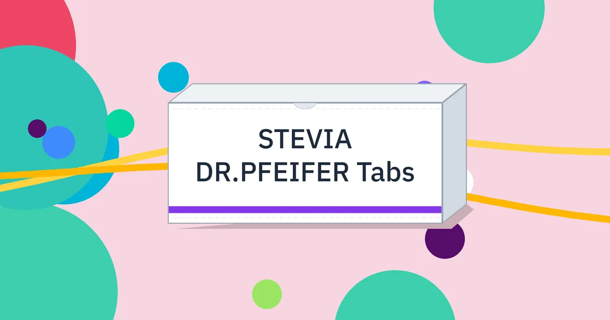 Symbolbild: Packung mit der Aufschrift STEVIA DR.PFEIFER Tabs (PZN 09695311) – Verfügbarkeit und Bezug in Apotheken in Frankfurt am Main
