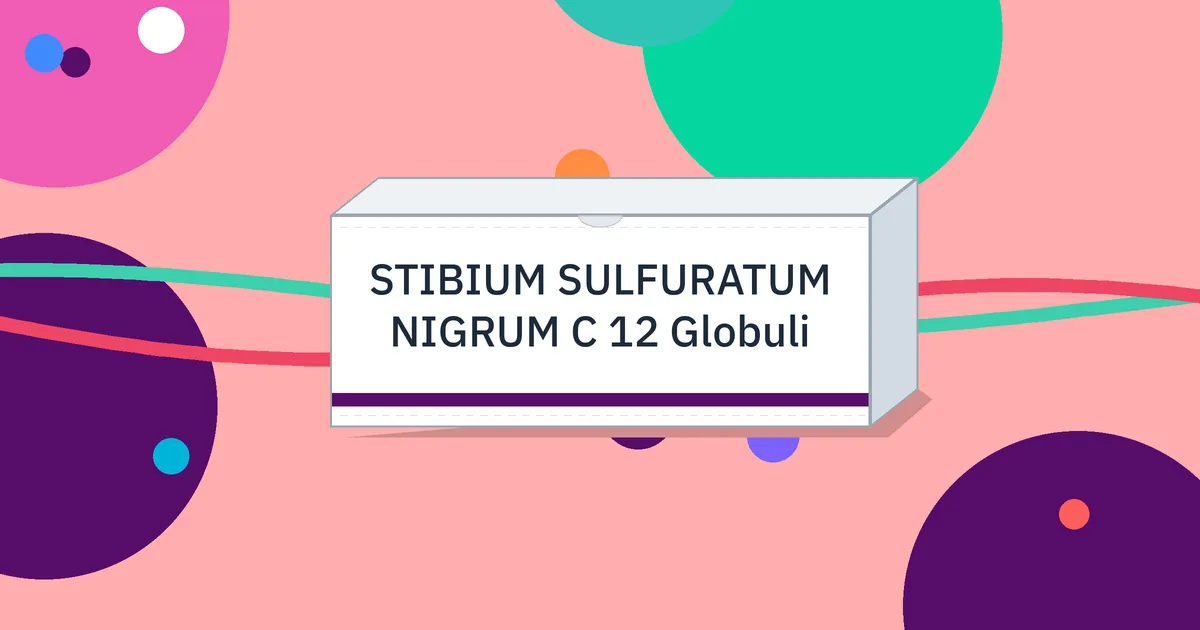 Symbolbild: Packung mit der Aufschrift STIBIUM SULFURATUM NIGRUM C 12 Globuli (PZN 01066768) – Verfügbarkeit und Bezug in Apotheken in Frankfurt am Main