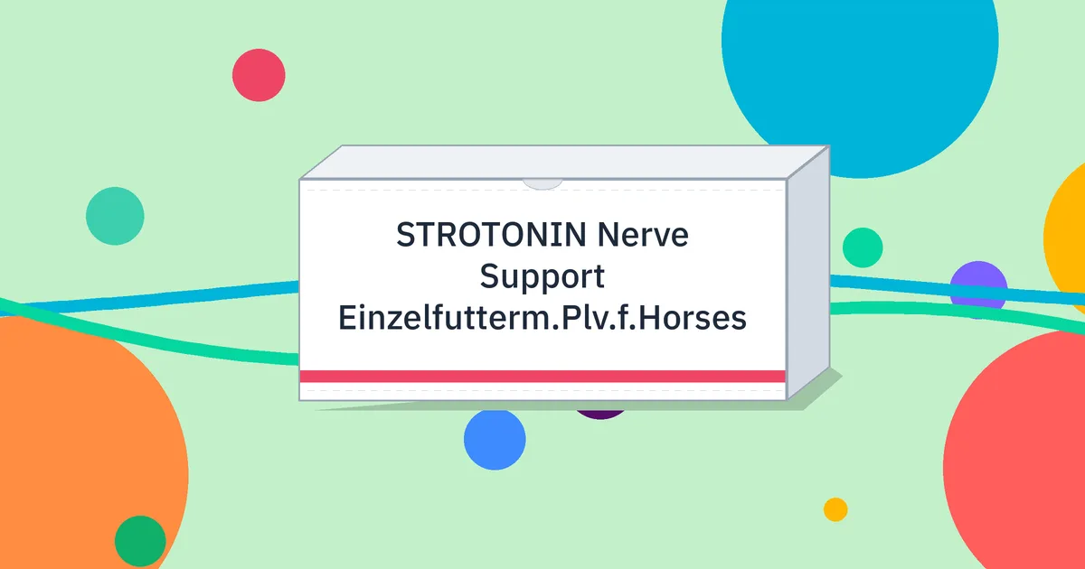 Symbolbild: Packung mit der Aufschrift STROTONIN Nerve Support Einzelfutterm.Plv.f.Horses (PZN 20580258) – Verfügbarkeit und Bezug in Apotheken in Frankfurt am Main