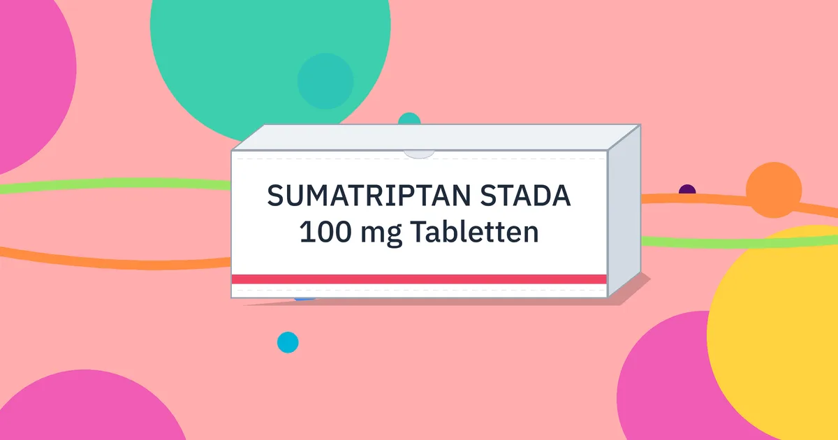 Symbolbild: Packung mit der Aufschrift SUMATRIPTAN STADA 100 mg Tabletten (PZN 17825437) – Verfügbarkeit und Bezug in Apotheken in Frankfurt am Main