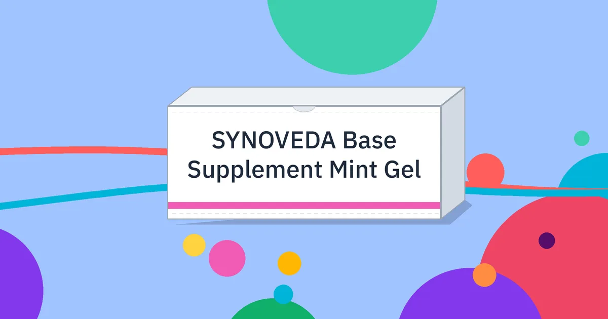 Symbolbild: Packung mit der Aufschrift SYNOVEDA Base Supplement Mint Gel (PZN 04452673) – Verfügbarkeit und Bezug in Apotheken in Frankfurt am Main