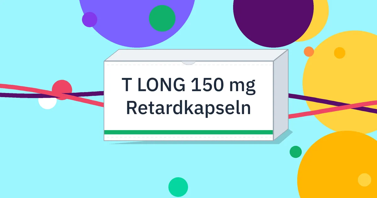 Symbolbild: Packung mit der Aufschrift T LONG 150 mg Retardkapseln (PZN 11105713) – Verfügbarkeit und Bezug in Apotheken in Frankfurt am Main