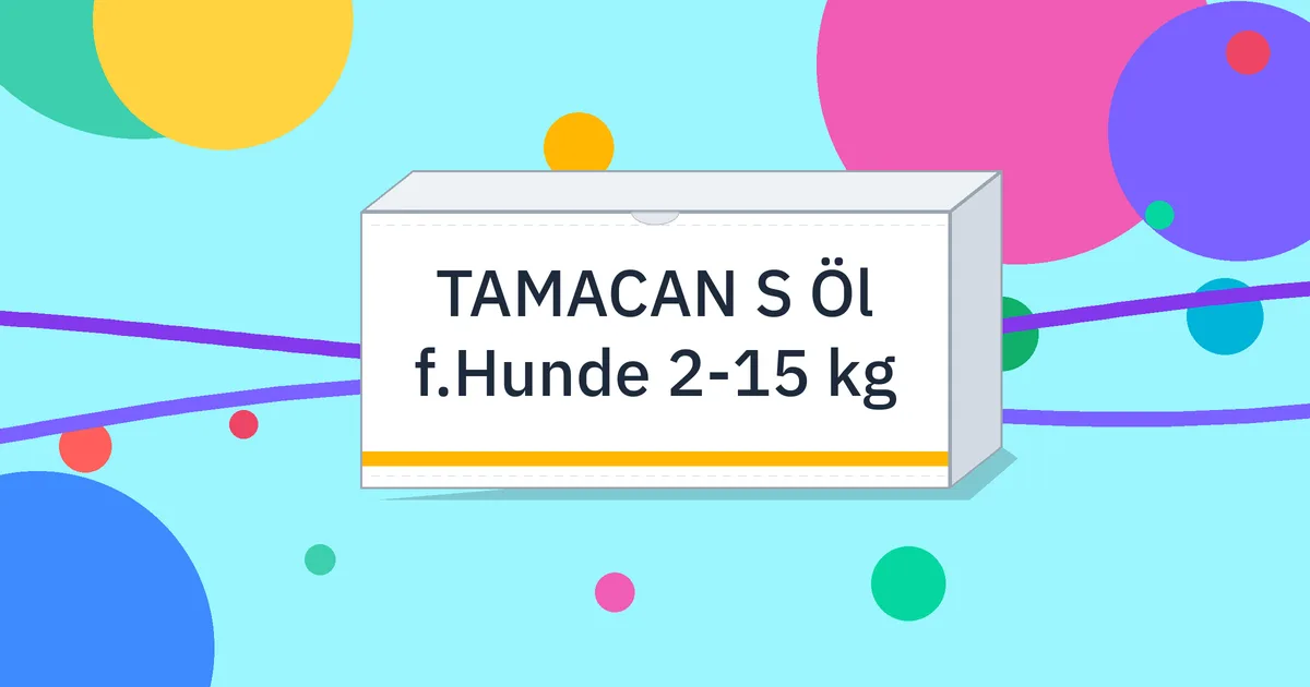Symbolbild: Packung mit der Aufschrift TAMACAN S Öl f.Hunde 2-15 kg (PZN 19845243) – Verfügbarkeit und Bezug in Apotheken in Frankfurt am Main