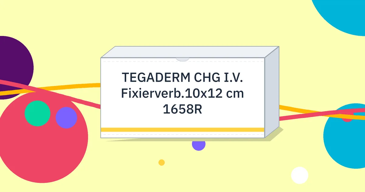 Symbolbild: Packung mit der Aufschrift TEGADERM CHG I.V. Fixierverb.10x12 cm 1658R (PZN 16516651) – Verfügbarkeit und Bezug in Apotheken in Frankfurt am Main