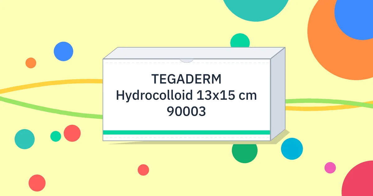Symbolbild: Packung mit der Aufschrift TEGADERM Hydrocolloid 13x15 cm 90003 (PZN 04971284) – Verfügbarkeit und Bezug in Apotheken in Frankfurt am Main