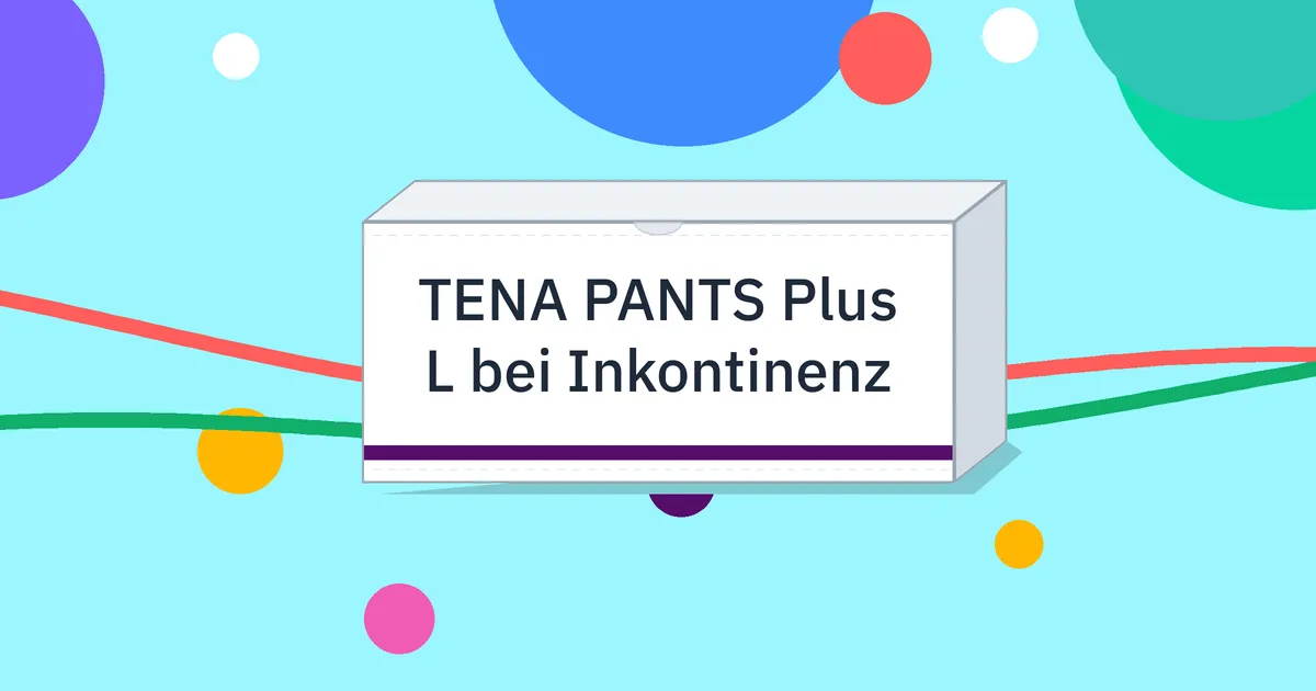 Symbolbild: Packung mit der Aufschrift TENA PANTS Plus L bei Inkontinenz (PZN 19863896) – Verfügbarkeit und Bezug in Apotheken in Frankfurt am Main