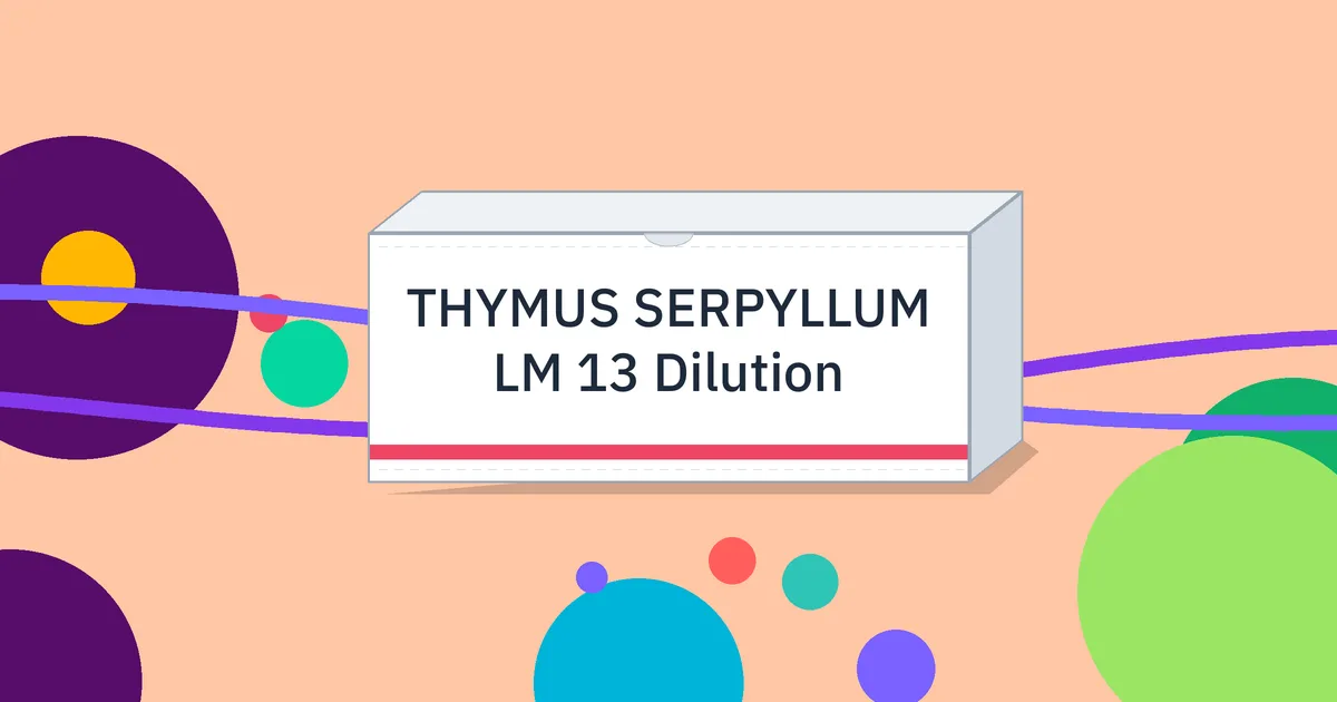 Symbolbild: Packung mit der Aufschrift THYMUS SERPYLLUM LM 13 Dilution (PZN 13222966) – Verfügbarkeit und Bezug in Apotheken in Frankfurt am Main