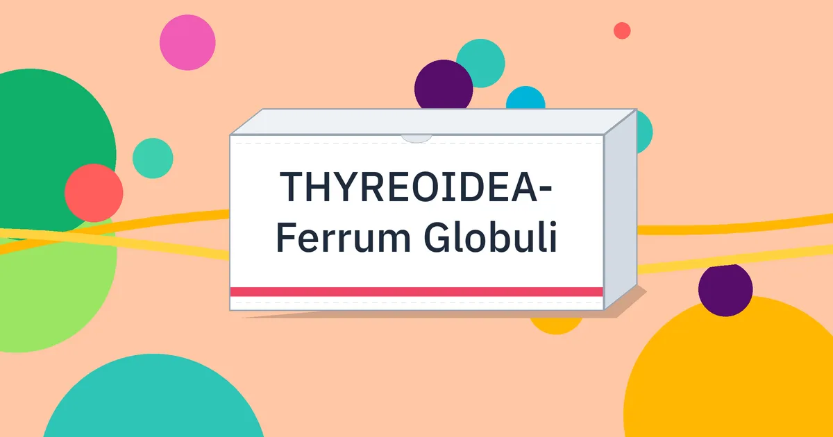 Symbolbild: Packung mit der Aufschrift THYREOIDEA-Ferrum Globuli (PZN 08788140) – Verfügbarkeit und Bezug in Apotheken in Frankfurt am Main