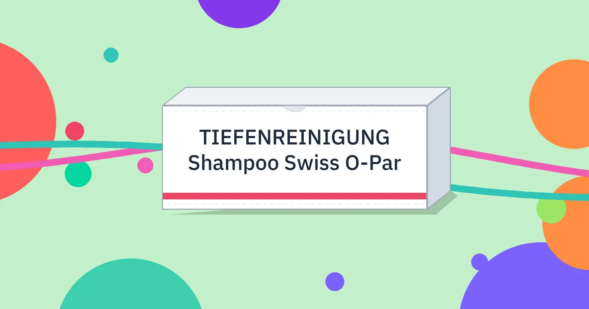 Symbolbild: Packung mit der Aufschrift TIEFENREINIGUNG Shampoo Swiss O-Par (PZN 12361306) – Verfügbarkeit und Bezug in Apotheken in Frankfurt am Main