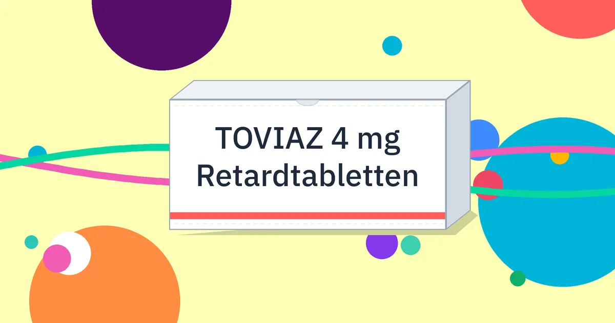 Symbolbild: Packung mit der Aufschrift TOVIAZ 4 mg Retardtabletten (PZN 09196157) – Verfügbarkeit und Bezug in Apotheken in Frankfurt am Main