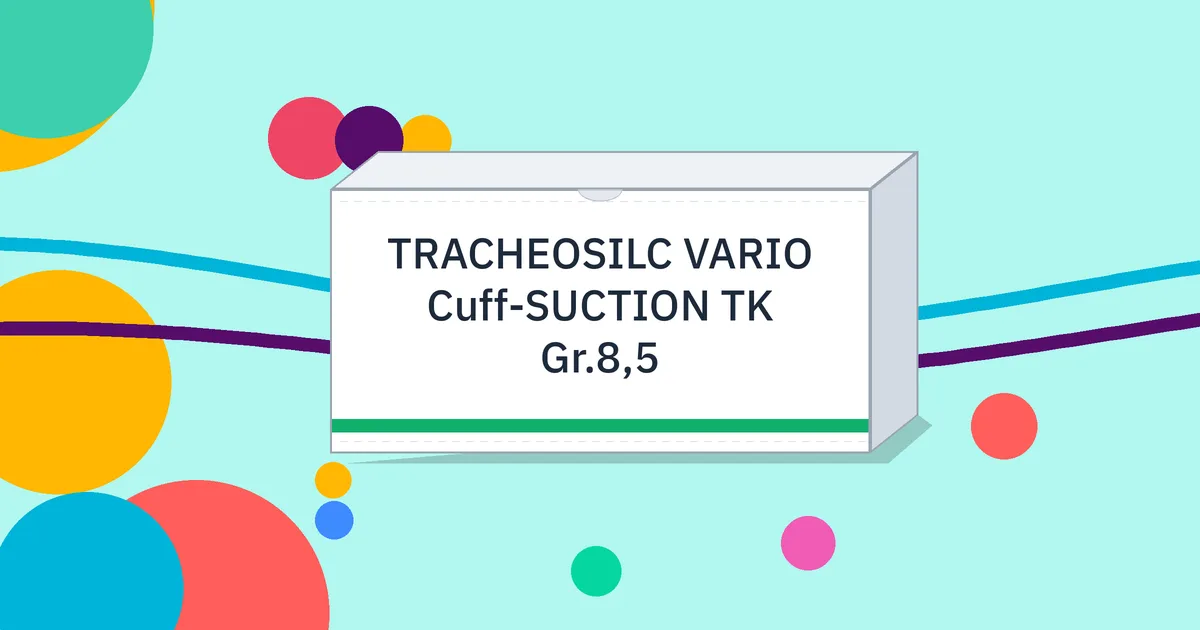 Symbolbild: Packung mit der Aufschrift TRACHEOSILC VARIO Cuff-SUCTION TK Gr.8,5 (PZN 14348244) – Verfügbarkeit und Bezug in Apotheken in Frankfurt am Main