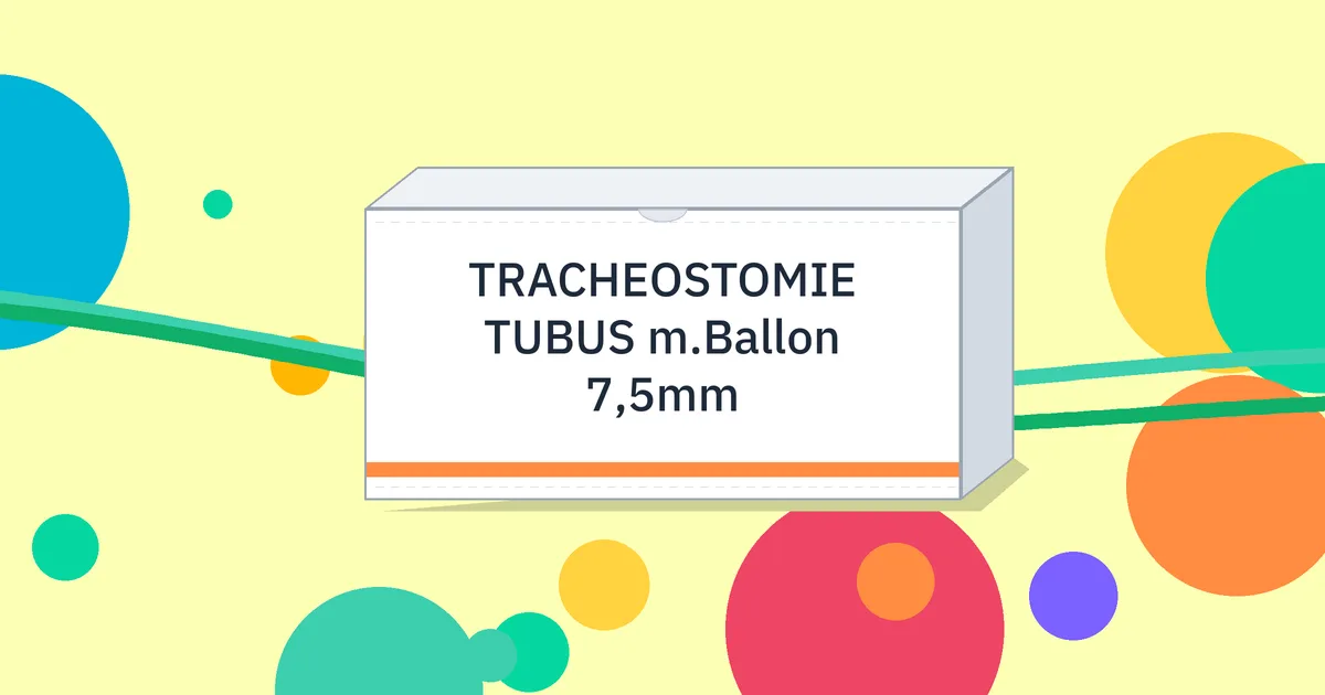 Symbolbild: Packung mit der Aufschrift TRACHEOSTOMIE TUBUS m.Ballon 7,5mm (PZN 12358681) – Verfügbarkeit und Bezug in Apotheken in Frankfurt am Main