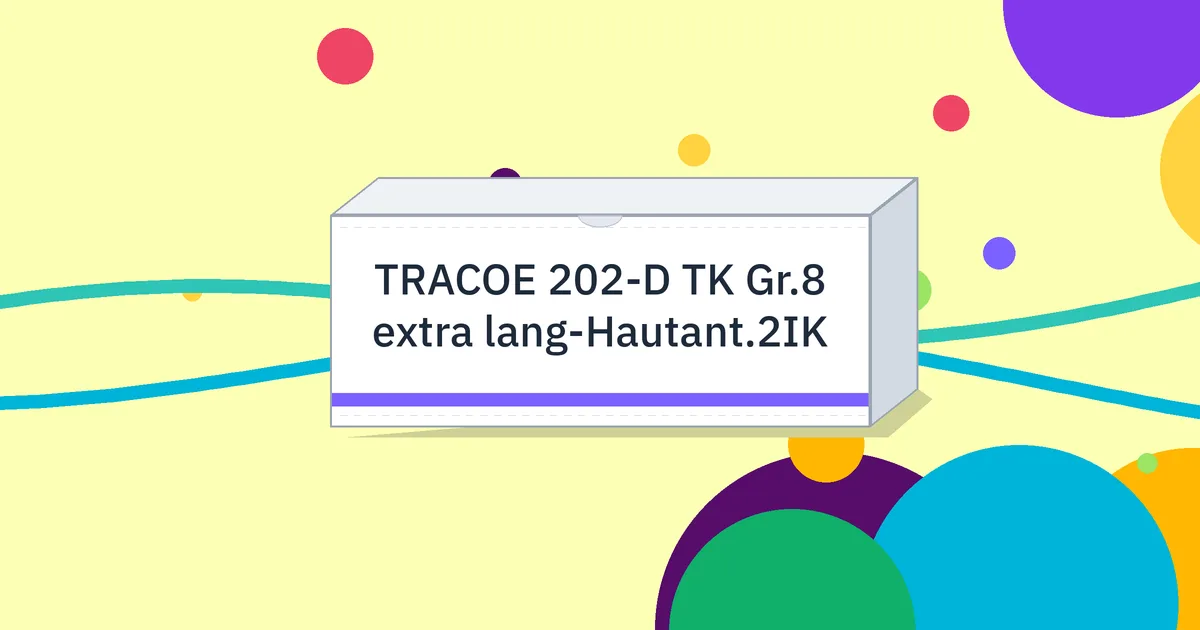 Symbolbild: Packung mit der Aufschrift TRACOE 202-D TK Gr.8 extra lang-Hautant.2IK (PZN 02719706) – Verfügbarkeit und Bezug in Apotheken in Frankfurt am Main