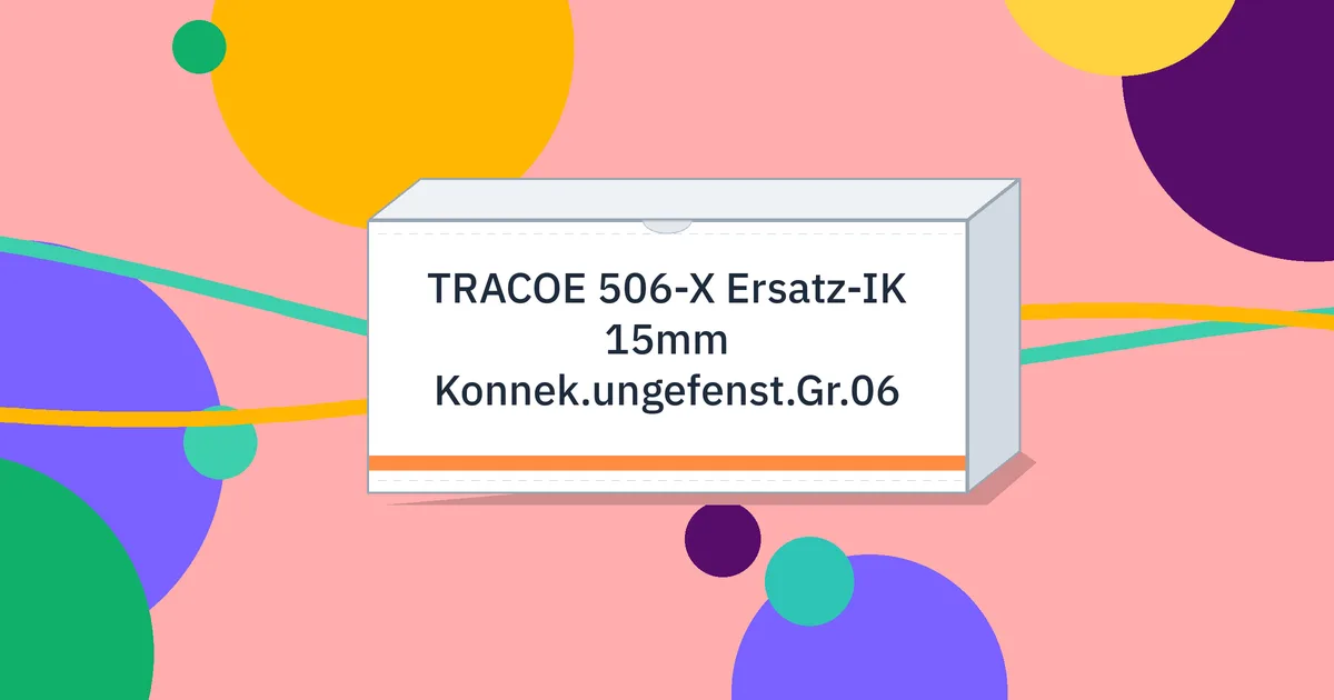Symbolbild: Packung mit der Aufschrift TRACOE 506-X Ersatz-IK 15mm Konnek.ungefenst.Gr.06 (PZN 05881040) – Verfügbarkeit und Bezug in Apotheken in Frankfurt am Main