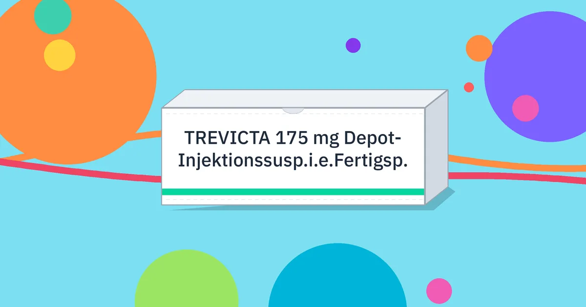 Symbolbild: Packung mit der Aufschrift TREVICTA 175 mg Depot-Injektionssusp.i.e.Fertigsp. (PZN 12899448) – Verfügbarkeit und Bezug in Apotheken in Frankfurt am Main