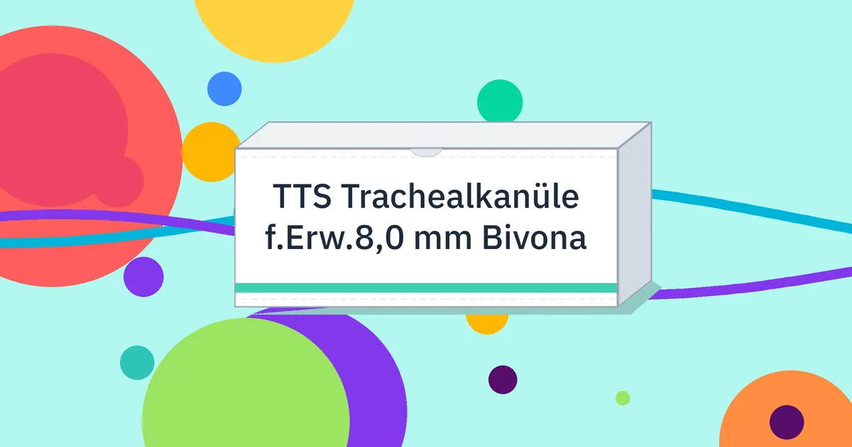 Symbolbild: Packung mit der Aufschrift TTS Trachealkanüle f.Erw.8,0 mm Bivona (PZN 01552167) – Verfügbarkeit und Bezug in Apotheken in Frankfurt am Main