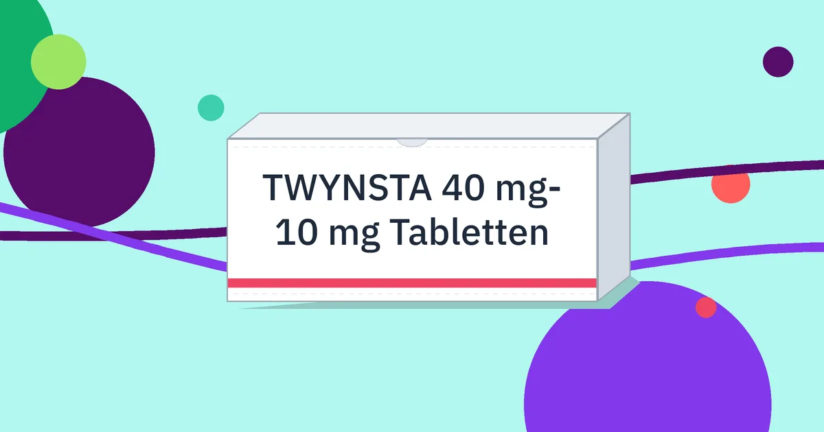Symbolbild: Packung mit der Aufschrift TWYNSTA 40 mg-10 mg Tabletten (PZN 03687629) – Verfügbarkeit und Bezug in Apotheken in Frankfurt am Main