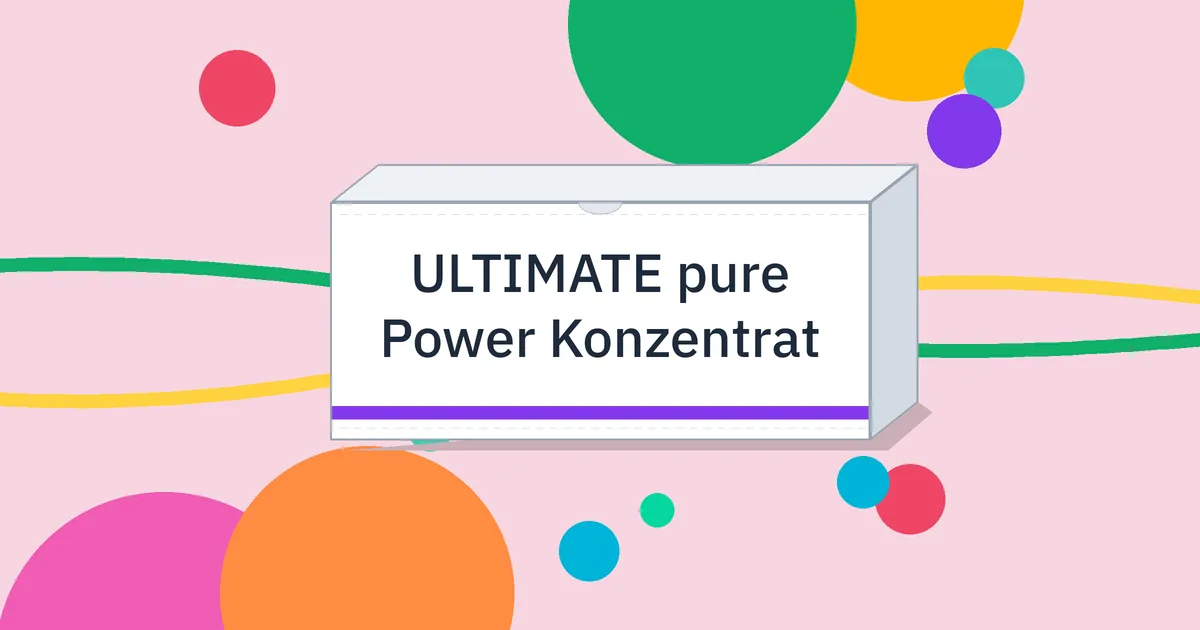 Symbolbild: Packung mit der Aufschrift ULTIMATE pure Power Konzentrat (PZN 15242269) – Verfügbarkeit und Bezug in Apotheken in Frankfurt am Main