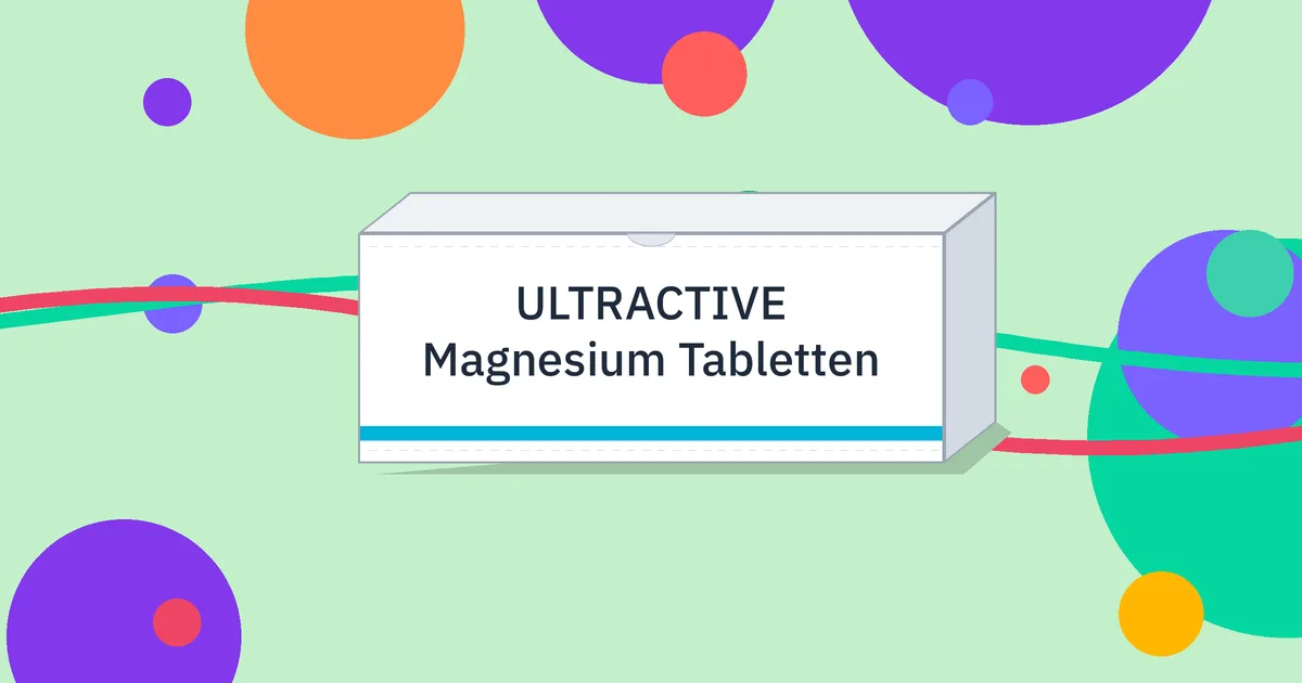 Symbolbild: Packung mit der Aufschrift ULTRACTIVE Magnesium Tabletten (PZN 16239016) – Verfügbarkeit und Bezug in Apotheken in Frankfurt am Main