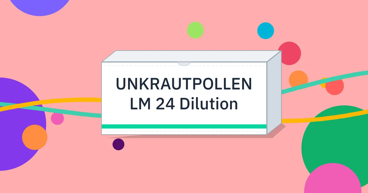 Symbolbild: Packung mit der Aufschrift UNKRAUTPOLLEN LM 24 Dilution (PZN 13255925) – Verfügbarkeit und Bezug in Apotheken in Frankfurt am Main