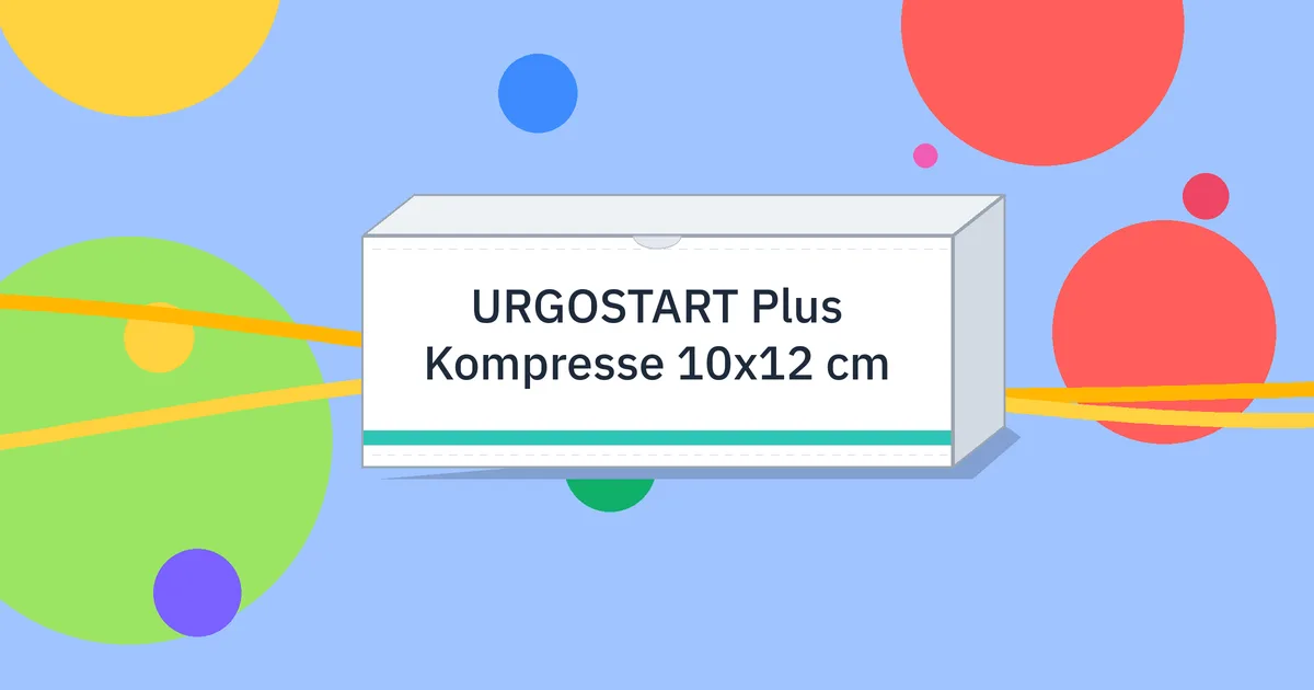 Symbolbild: Packung mit der Aufschrift URGOSTART Plus Kompresse 10x12 cm (PZN 20326554) – Verfügbarkeit und Bezug in Apotheken in Frankfurt am Main