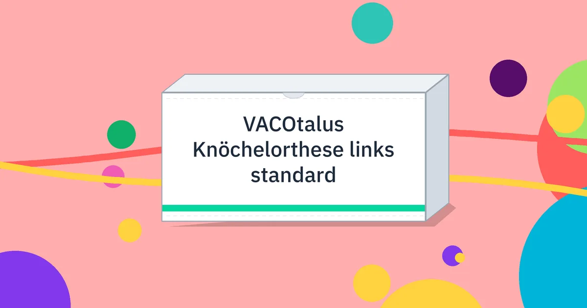 Symbolbild: Packung mit der Aufschrift VACOtalus Knöchelorthese links standard (PZN 17373857) – Verfügbarkeit und Bezug in Apotheken in Frankfurt am Main
