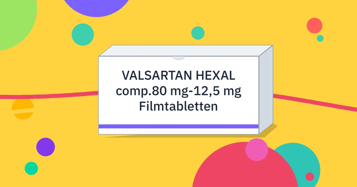 Symbolbild: Packung mit der Aufschrift VALSARTAN HEXAL comp.80 mg-12,5 mg Filmtabletten (PZN 07607188) – Verfügbarkeit und Bezug in Apotheken in Frankfurt am Main