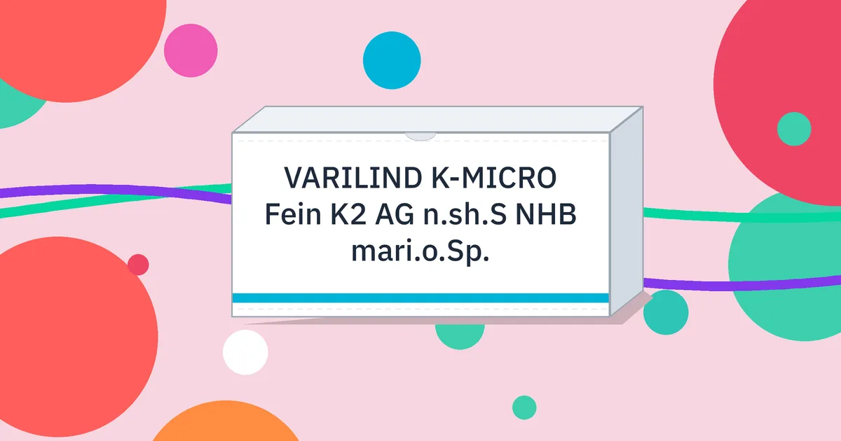 Symbolbild: Packung mit der Aufschrift VARILIND K-MICRO Fein K2 AG n.sh.S NHB mari.o.Sp. (PZN 20556283) – Verfügbarkeit und Bezug in Apotheken in Frankfurt am Main